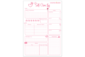 FREE Printable Self Care Log